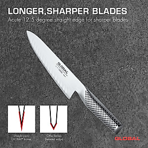 Global Chef's Knife-Granton, 8", Silver
