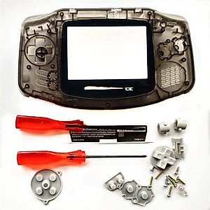 New Full Housing Shell Cover Case Pack for Gameboy Advance GBA Repair Part-Clear Black