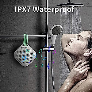 LEZII Shower Speaker, IPX5 Waterproof Bluetooth Speaker, Portable Mini Wireless Speaker with Loud Stereo Sound, 12H Playtime, Built in Mic, Lanyard, TWS, for Home, Party, Travel, Pool, Beach, Outdoor