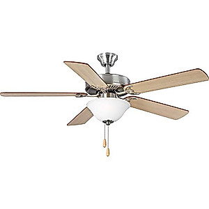 AirPro Collection 52" Five-Blade Ceiling Fan with White Etched Light Kit