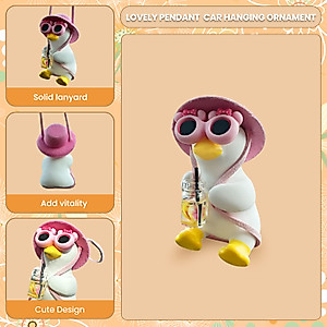 Swing Duck Car Hanging Ornament Cute Swing Duck Car Pendant Swinging Duck On Car Truck Decoration Rearview Mirror Accessories (Style B)