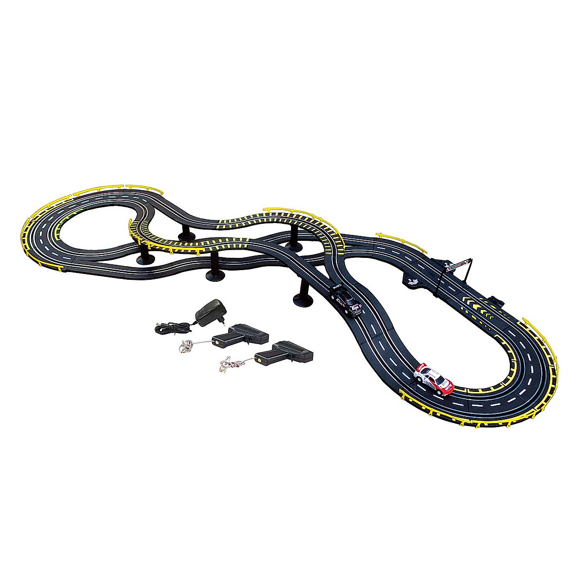 gb Golden Bright: Furious Challenger Electric Power Road Racing Set, 2 Speed Hand Controlls, Approved Transformer Included, For Ages 8 and up,Black