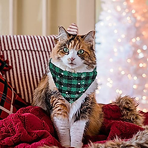 Christmas Dog Bandanas 3 Pack, Elk and Santa Bandana, Reversible Triangle Scarves for Dogs Cats Pets, Premium Durable Fabric, Adjustable Fit