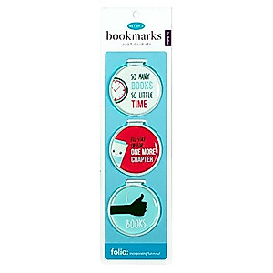Just Clip it! Quote Bookmarks - (Set of 3 clip over the page markers) - MY WORKOUT is READING in BED, SLEEP is good, BOOKS are BETTER, SO many BOOKS, SO little TIME.Funny Bookmark Set of all ages.