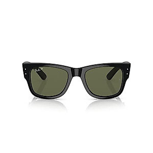 Ray-Ban RB0840S 901/58 51MM Black/Green Polarized Square Sunglasses for Men for Women + BUNDLE With Designer iWear Cleaning Kit