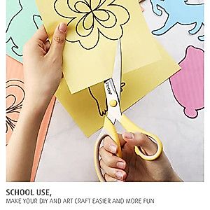 hecef 8” Craft Scissors All Purpose for Office, Sharp Sewing Scissors with Soft Grip Handles, Sturdy Stainless Steel Utility Scissors for School Home Art Craft DIY Supplies, 3 Pack