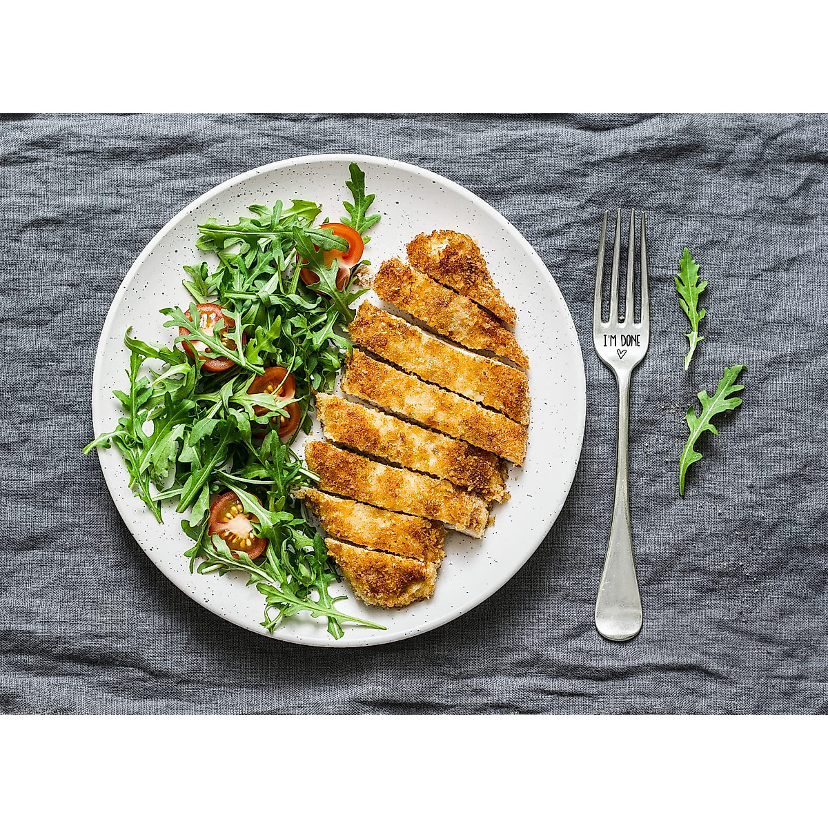 PZJIEAN I’m Done Funny Engraved Stainless Steel Fork, Dinner Dessert Fork with Gift Box, Retired Gifts for Coworkers, Teachers, Friend, Boss, Women, Men