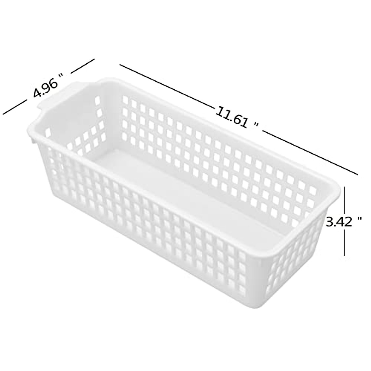 Yarebest 6-Pack White Plastic Storage Basket, Small Storage Bins