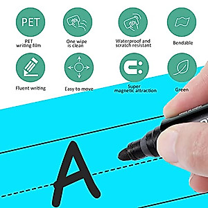 5 Pack Magnetic Sentence Strips, 24 x 3 Inch, Magnetic Dry Erase Sentence Strips, Lined Magnetic Strips, Reusable Classroom Learning Tool for Whiteboard Learning Teacher (Multi Color)