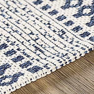 Mark&Day Area Rugs, 8x10 Stone Bohemian/Global Dark Blue Area Rug, Denim/Gray/White for Living Room, Bedroom or Kitchen (7'10" x 10'2")
