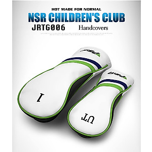 PGM Junior Golf Club Complete Set Includes Driver, Hybrid, 7, 9, Wedge Irons, Putter, Stand Bag Right Handed for Children Kids 6-8, 6 Pieces Youth Golf Clubs with 2 Headcovers for Boys & Girls