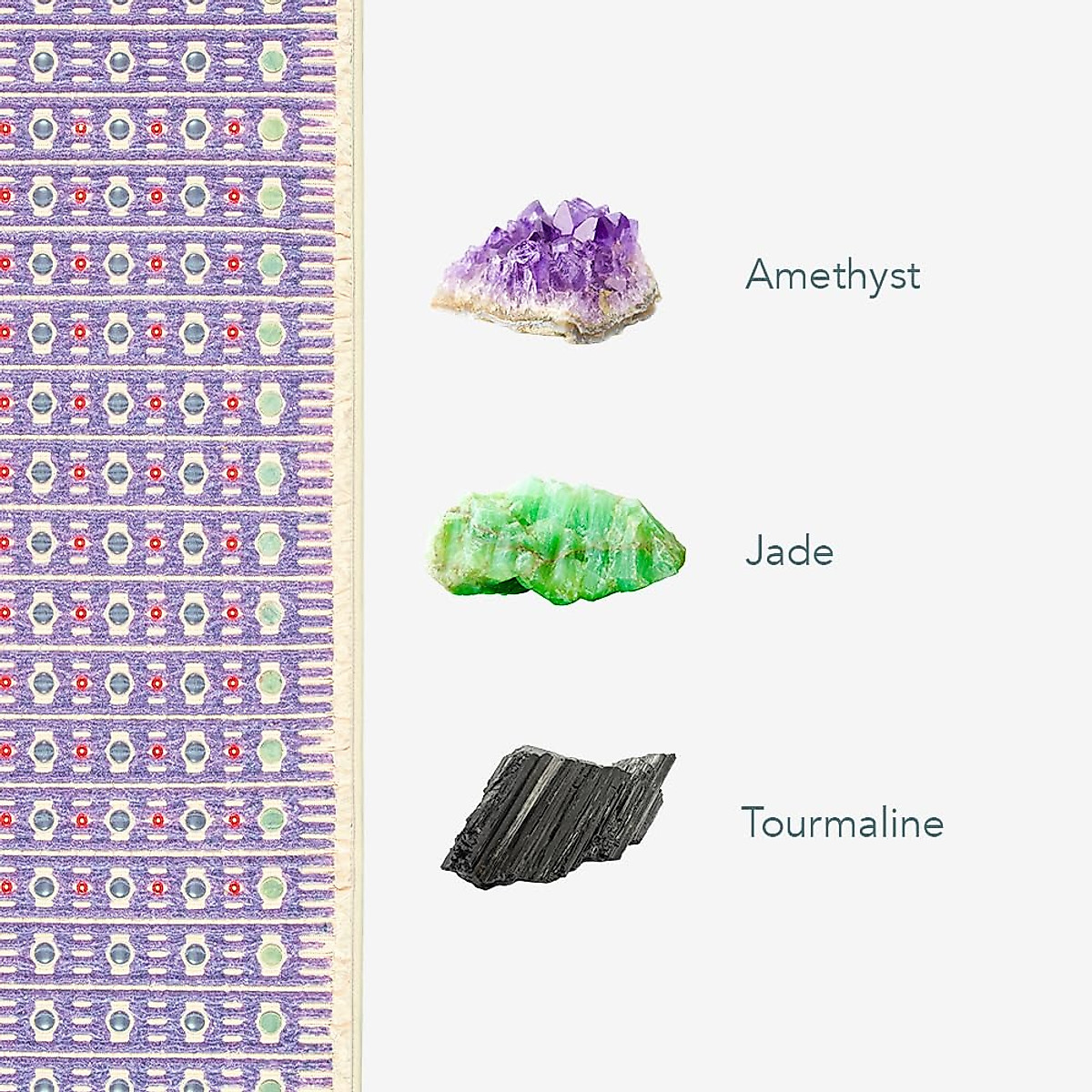 HealthyLine TAJ Far Infrared Heating Pad - Natural Crystal Gemstones Mat for Back Pain - Full Body Auto Shut Off - Rejuvenating Negative Ions and Photon Lights (1/2 Left)