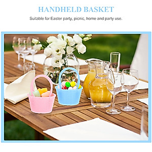 Gadpiparty 6pcs Favors Handles Empty Handheld Egg Container Party Easter Multi- functional for Plastic with Candy Small Fruit Storage Basket Eggs Baskets Snack Kids