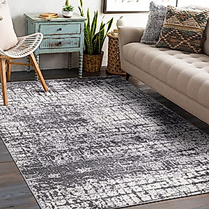 Rugshop Distressed Abstract Modern Area Rug 5' x 7' Gray