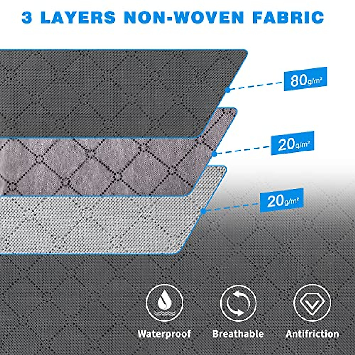 Isbasa 8 Pack Large Clothes Storage Bags, Foldable Storage Bags for Clothes, Comforter, Blanket, Pillow with Clear Window Sturdy Zipper and Reinforced Thick Fabric Handle, Grey, 90L