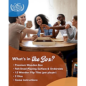 Deluxe Wood 12 Numbers Shut The Box Game