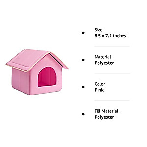 Hollypet Cozy Pet Bed House Warm Pet House Cave Sleeping Bed Puppy Nest for Cats and Small Dogs, Pink