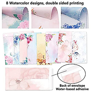 Stationary Set Japanese Stationery Paper and Envelopes Stationary Supplies Watercolor Floral 48