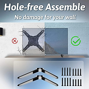 KUNHEHO TV Stand Base TV Legs Compatible with TCL Roku Smart TV for 27 28 29 30 32 37 40 55 Inch 32S305 32S301 32S303 40S355 40S325 43S425 43S431 50S431 50S435 55S425 65S433 65S555 with Screws