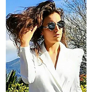 FEISEDY Retro Gothic Steampunk Sunglasses Round Metal Frame Punk Circle Inspired Shade Men B1857