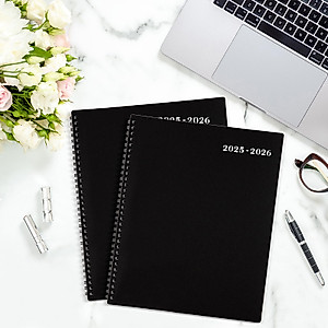 Monthly Planner/Calendar 2023-2024 - 2023-2024 Monthly Planner, Jul. 2023 - Dec. 2024, 18-Month Planner with Tabs & Pocket & Label, Contacts and Passwords, 8.5" x 11", Thick Paper, Twin-Wire Binding - Black by Artfan