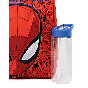 Marvel Spider-Man Boys Backpack | Kids Superhero School Bag Bundle | Rucksack, Lunch Bag, Pencil Case, Water Bottle 4 Pcs Set