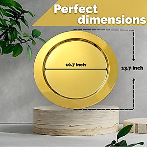 ORBIS Stainless Steel 13 Inch Gold Charger Plates, Set of 6 Dinner Chargers, Includes a Protective Case, Elegant and Luxury Decorative Chargers for Dinner Plates