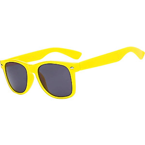 OWL Retro Style Yellow Frame Vintage Smoke Lens Sunglasses for Ladies