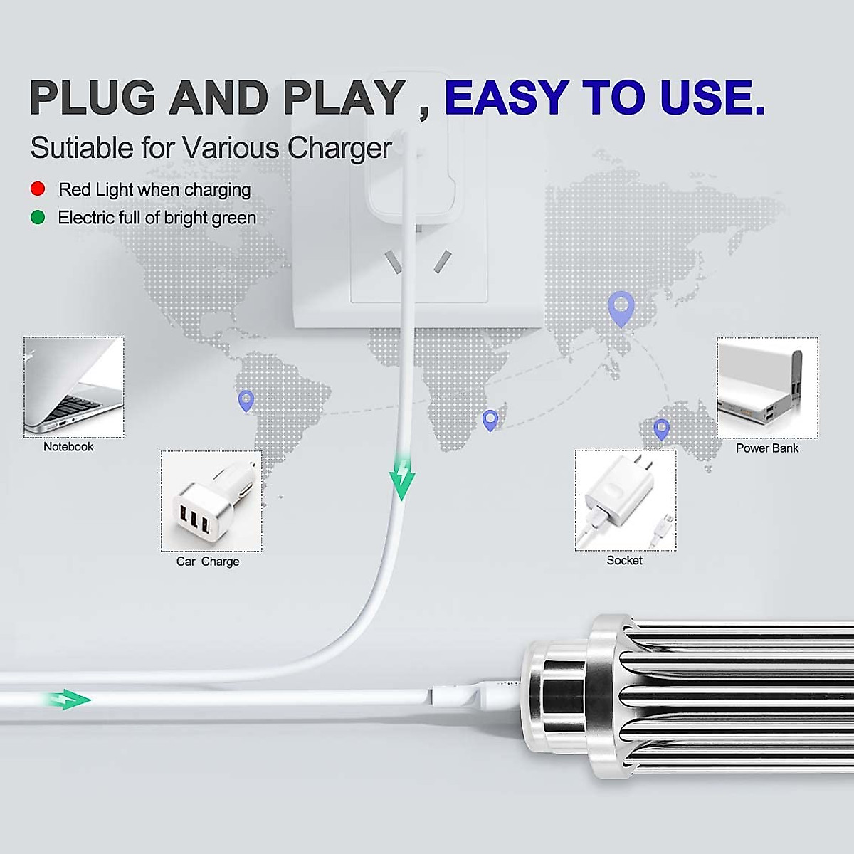 Latovsted High Power Iaser P0lNTER, Long Range Tactical 1500m Flashlight with High Lumen Light Beam/Aluminum/Rechargeable for Camping Gear/Hiking/Defense/Handheld