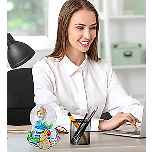 COTA Global Mermaid Stone Snow Globe - Sparkly Water Globe Figurine with Sparkling Glitter, Collectible Novelty Ornament for Home Decor, for Birthdays, Christmas, and Valentine's Day