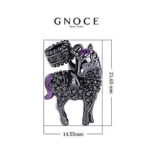 GNOCE Black Unicorn Pendant Charms 925 Sterling Silver Beads Locket fit for Bracelet/Necklace For Women Wife