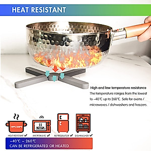 KitWinner Foldable Silicone Trivets, 4 PCS Expandable Silicone Trivets for Dishes, Hot Pots and Pans Anti-Slip Heat Water Resistant Silicone Hot Pads/Pot Holders