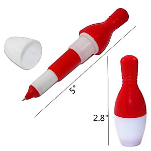 SWTOOL 30pcs Bowling Ballpoint Pen Cute Cartoon Retractable Ball Pen for Kids (Random Color)