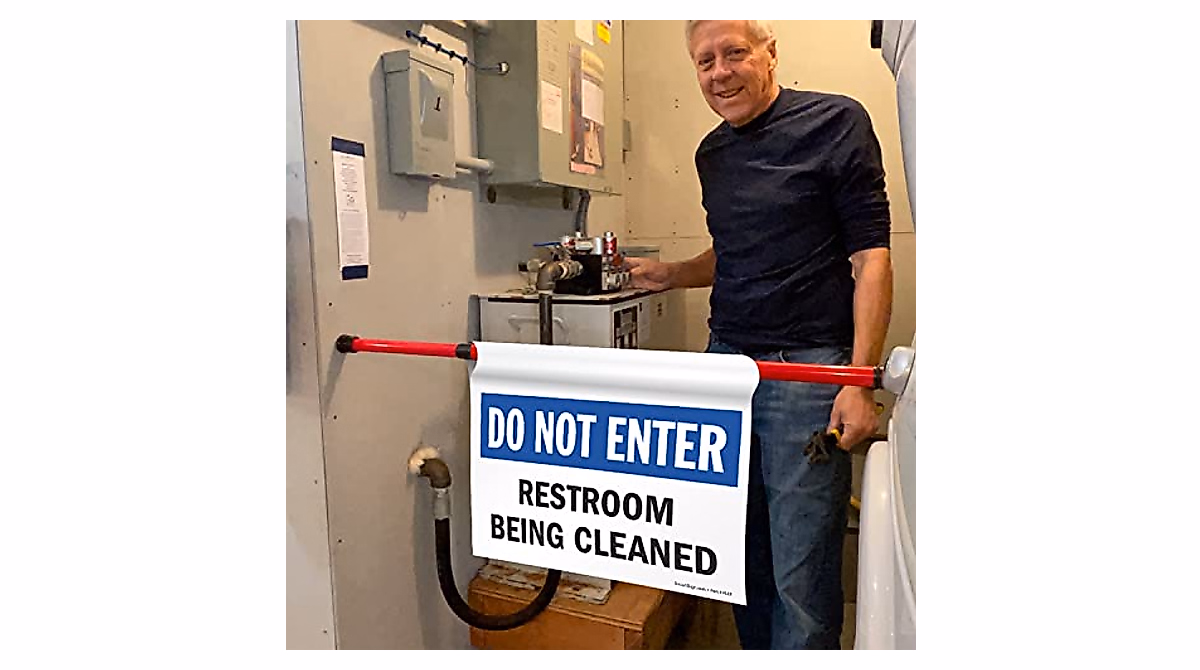SmartSign "Do Not Enter Restroom Being Cleaned" Hanging Doorway ...