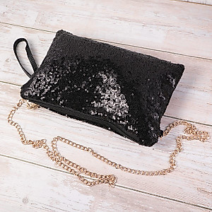 ABOOFAN Women Glitter Sequins Handbag Crossbody Shoulder Bag Elegant Clutch Bag Evening Bag Purse Women Handbag Wrist Bag for Wedding Birthday Party Prom