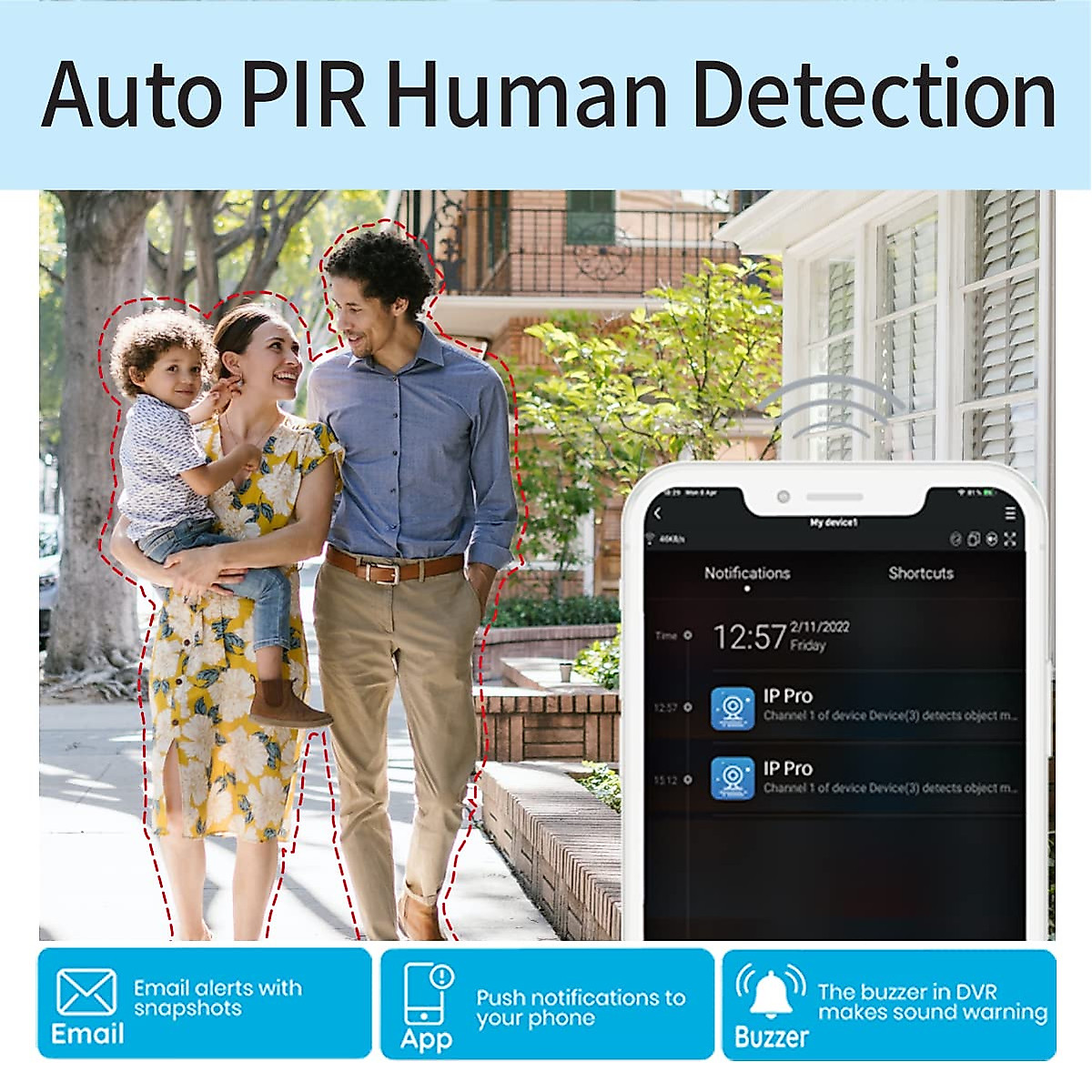 Tonton [Add -on IP Camera] 1080P Full HD 2MP Wireless IP Network Camera,Metal Housing,Waterproof Outdoor Indoor Security Camera with PIR Sensor,2 Way Audio, Only Suitable 8/10CH NVR (Black)