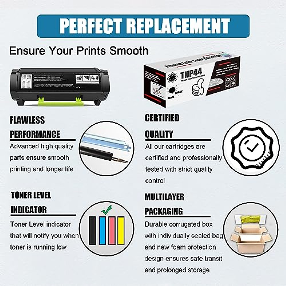 RIOMAN TNP44 Toner Cartridge Compatible with Chip Replacement for Konica Minolta High Yield Compatible for Konica Minolta Bizhub 4050P 4750 Toner Printers