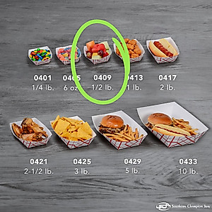 Southern Champion Tray 0409 #50 Southland Paperboard Food Tray, 1/2 lb Capacity, Red Check (Case of 1000)