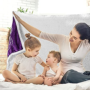 Jhomk I Love You Mom Gift Throw Blanket from Daughter or Son , Mom Birthday Gifts for Mom Unique, A Warm Hug Gift for Christmas, Mothers Day, Valentines Day - (65” x 50” Purple, Sherpa)