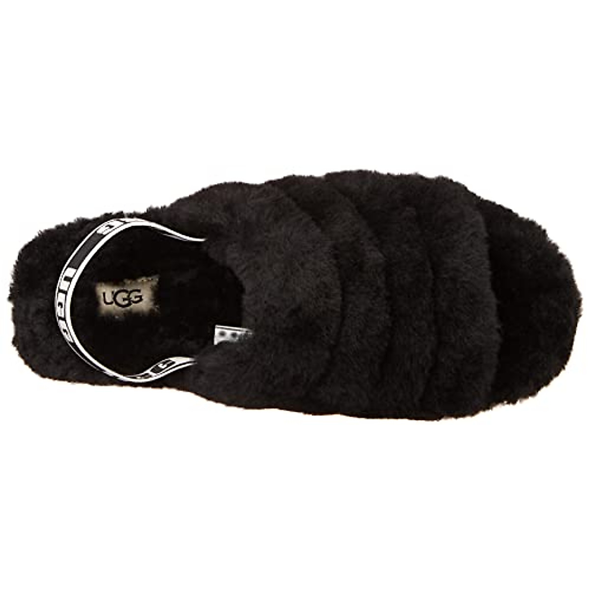UGG Women's Fluff Yeah Slide Slipper, Black, 11 M US
