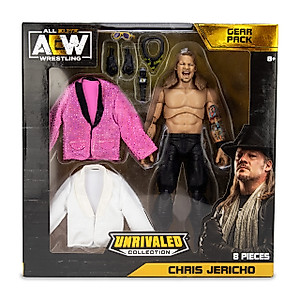 All Elite Wrestling Unrivaled Collection Chris Jericho Gear Pack - 6.5-Inch AEW Action Figure - Series 5 - Amazon Exclusive