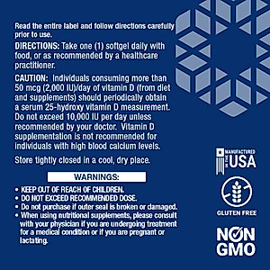 Life Extension Vitamin D3 25 mcg (1000 IU) – Promotes Bone Health, Brain Health An Immune Function – Non-GMO – Gluten-free – 250 Softgels