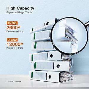 E-Z Ink (TM) Compatible Toner Cartridge & Drum Unit Replacement for Brother TN360 TN330 DR360 DR-360 High Yield Compatible with DCP-7040 DCP-7030 MFC-7840W HL-2140 MFC-7340(2 Toner, 1 Drum Unit)