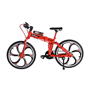Ming You Alloy Bike Toy - The Die-cast Cross-Country Bike Model is Used for Various Home Decorations, Handicraft Collections. Birthday Gifts for Boys and Girls Bicycle Loversycle Lovers (Black/Red)