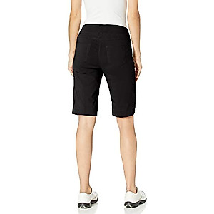 SLIM-SATION Women's Golf Wide Band Pull On Short with Real Pockets(Black,10)