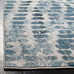 SAFAVIEH Aria Collection Area Rug - 5'1" x 7'6", Cream & Teal, Modern Boho Abstract Design, Non-Shedding & Easy Care, Ideal for High Traffic Areas in Living Room, Bedroom (ARA121A)
