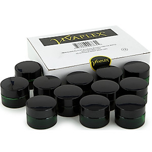 Vivaplex, 12, Green, 15 ml, Round Glass Jars, with Inner Liners and black Lids