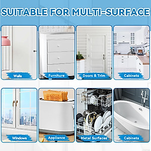 White Touch UP Paint, Multi-Surface Touch Up Paint Pen, Interior& Exterior House Paint for Chips Scratches, White Paint for Wall Door Cabinet Furniture Wood Porcelain Appliance Enamel Bath(Semi-Gloss)