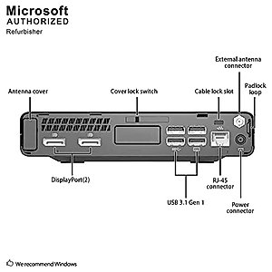 HP EliteDesk 800 G3 Mini Business Desktop PC Intel Quad-Core i5-6500T up to 3.1G,16G DDR4,256G SSD,VGA,DP Port,Windows 10 Professional 64 Bit-Multi-Language-English/Spanish (Renewed)