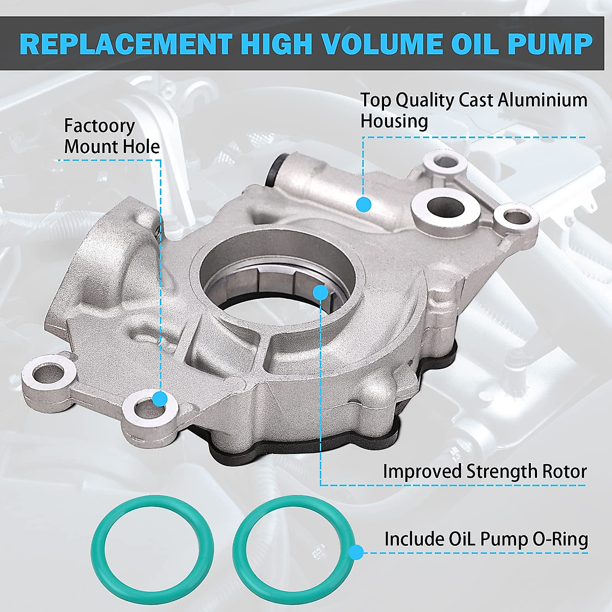 High Volume Oil Pump Replacement - Compatible with 4.8L 5.3L 6.0L Silverado, Suburban, Tahoe, Trailblazer, GMC Sierra, Yukon, Cadillac Escalade - Replace M295HV